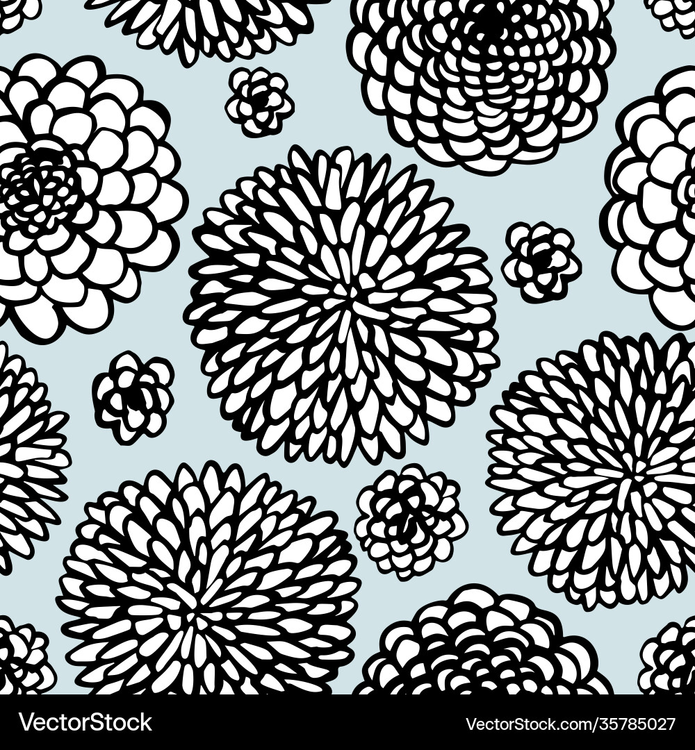 Abstract line art flowers background Royalty Free Vector