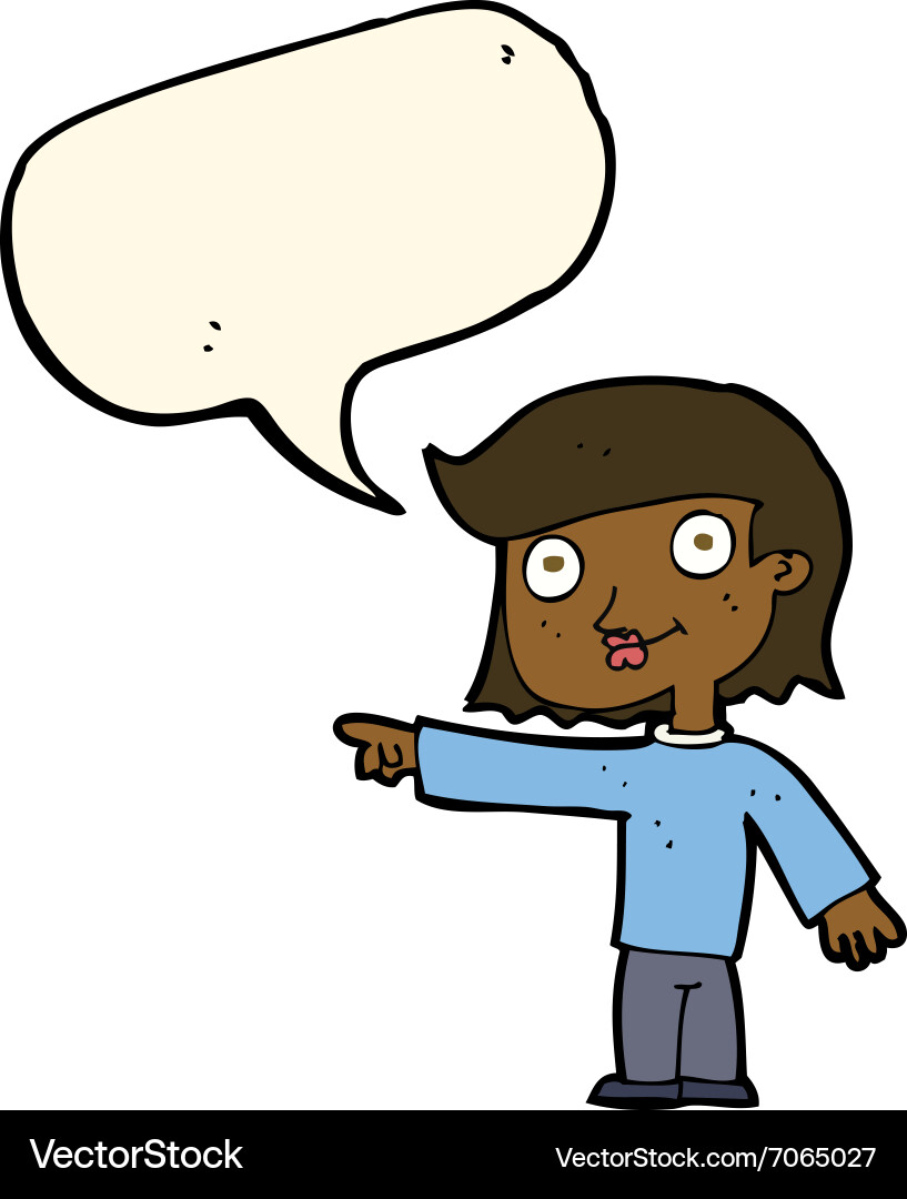 Cartoon pointing person with speech bubble Vector Image