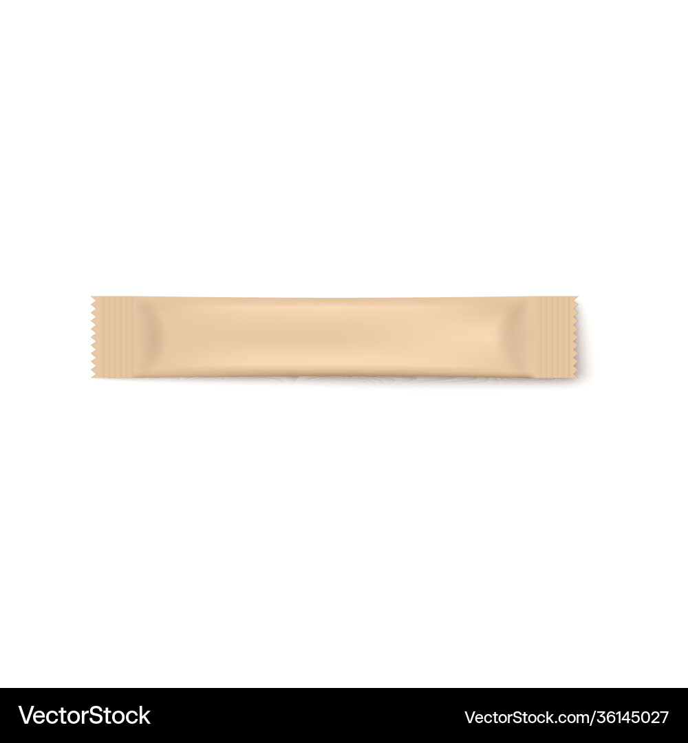 Color stick pack blank foil sachet for packaging Vector Image