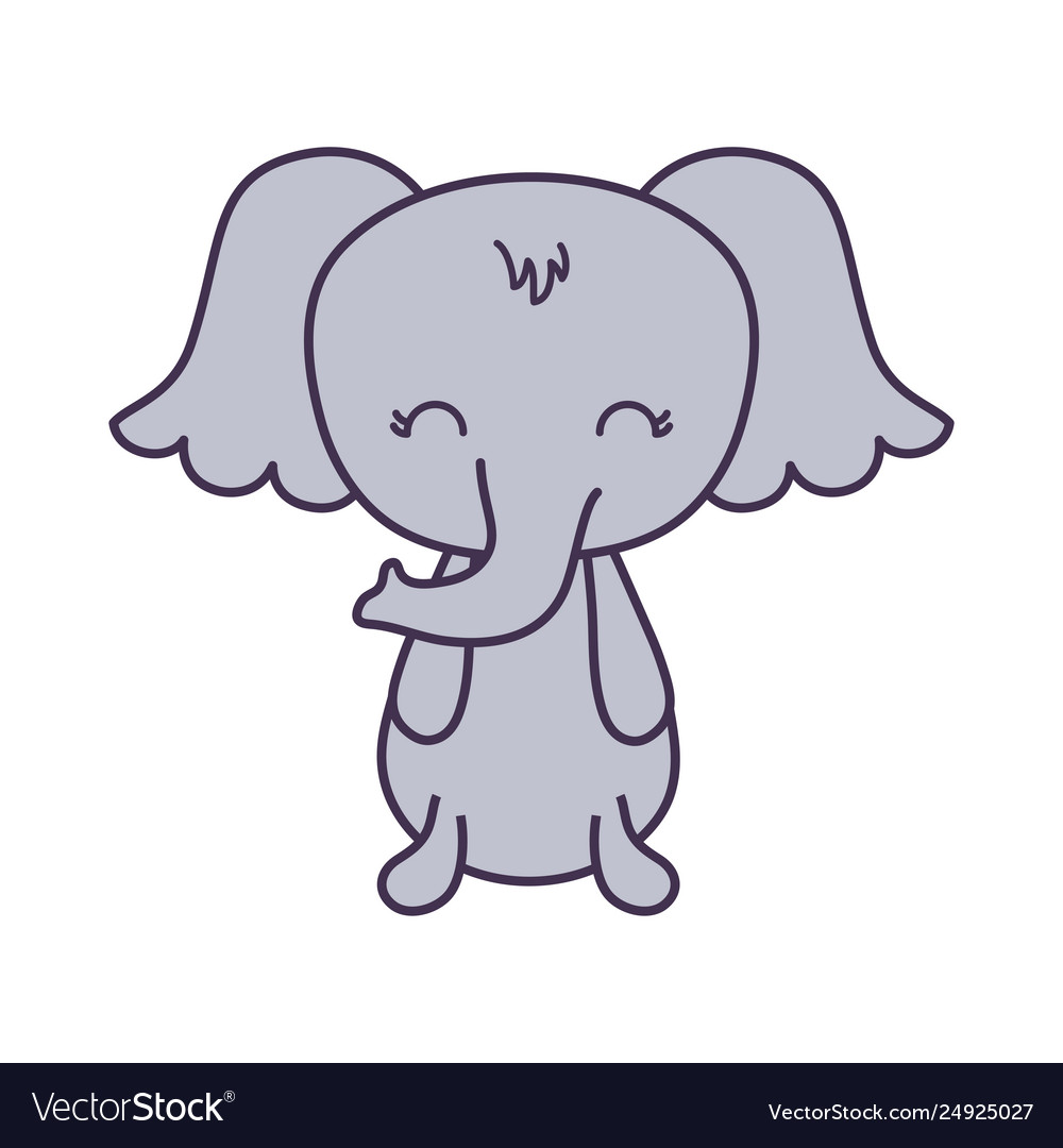 Cute elephant animal isolated icon Royalty Free Vector Image