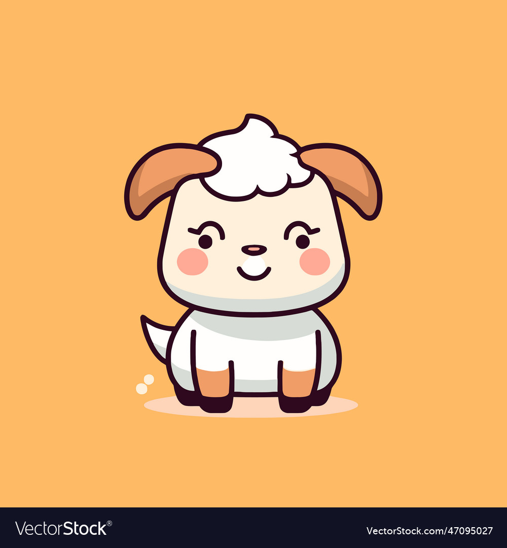 Cute Kawaii Goat Chibi Mascot Cartoon Style Vector Image