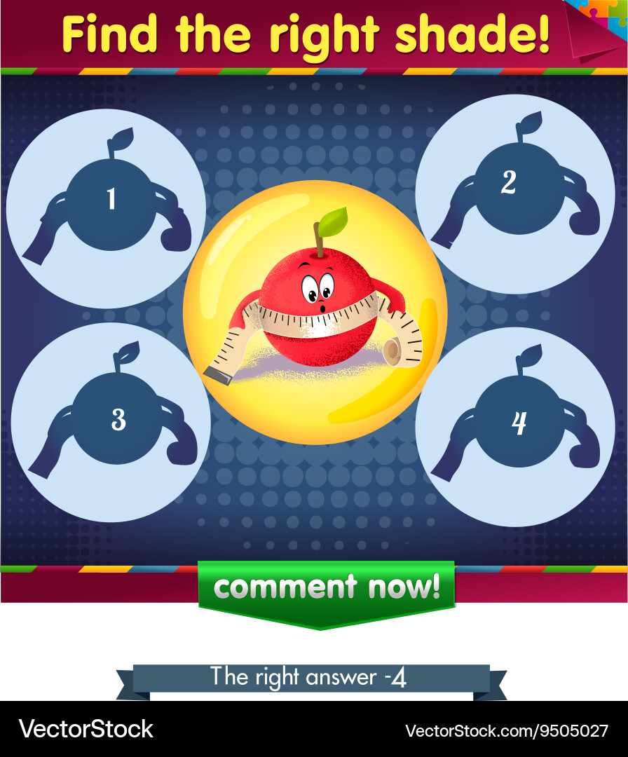 Find the right shade apple 4 Royalty Free Vector Image