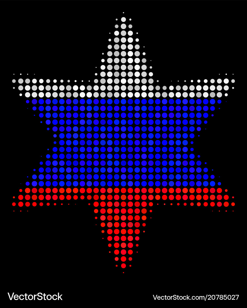 Halftone russian fireworks star icon Royalty Free Vector