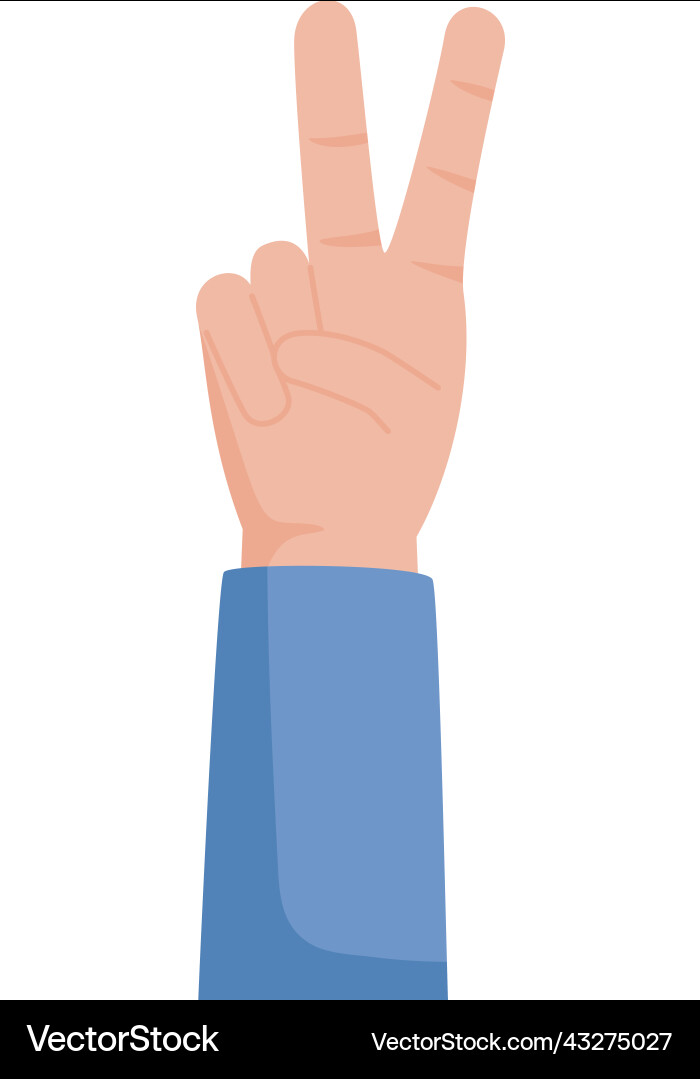 Hand peace and love sign Royalty Free Vector Image
