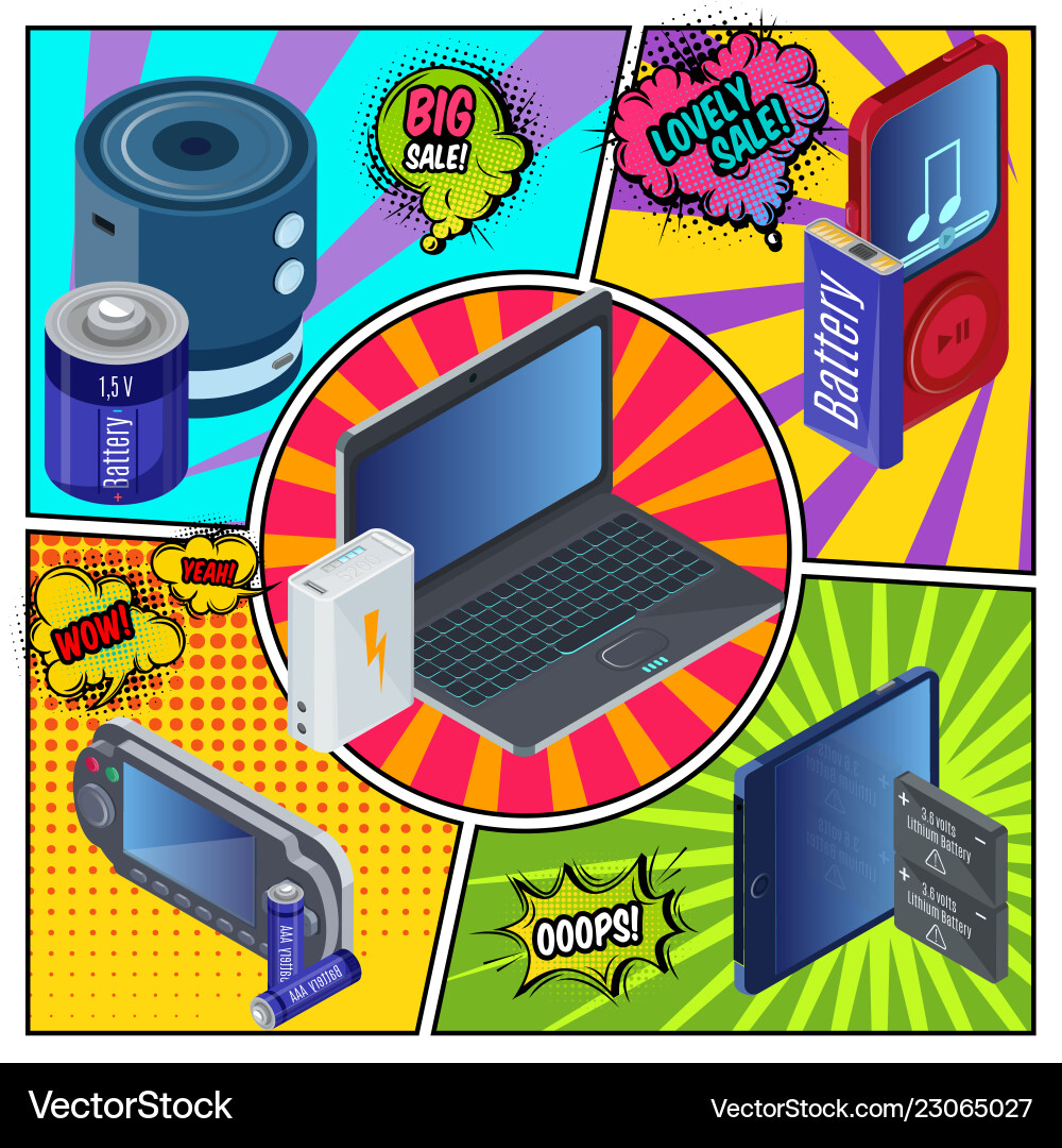 Modern devices and chargers template Royalty Free Vector