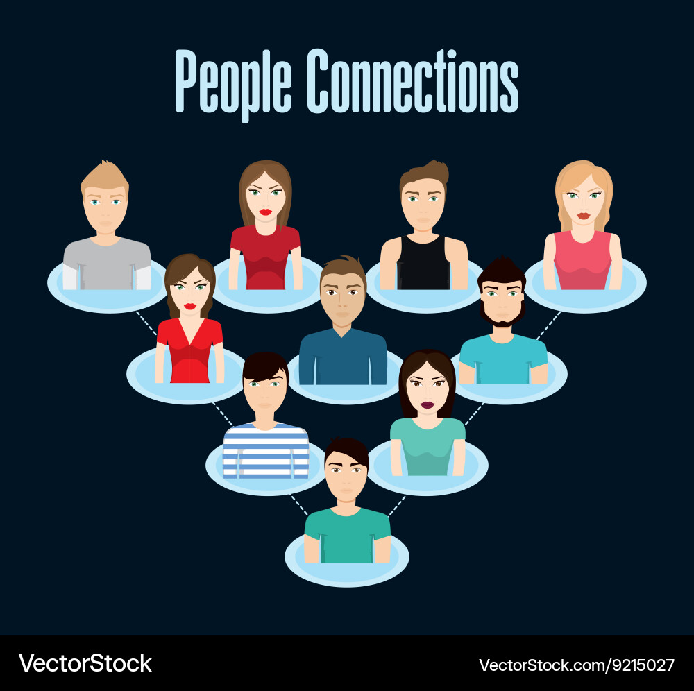 People design connection icon colorful Royalty Free Vector