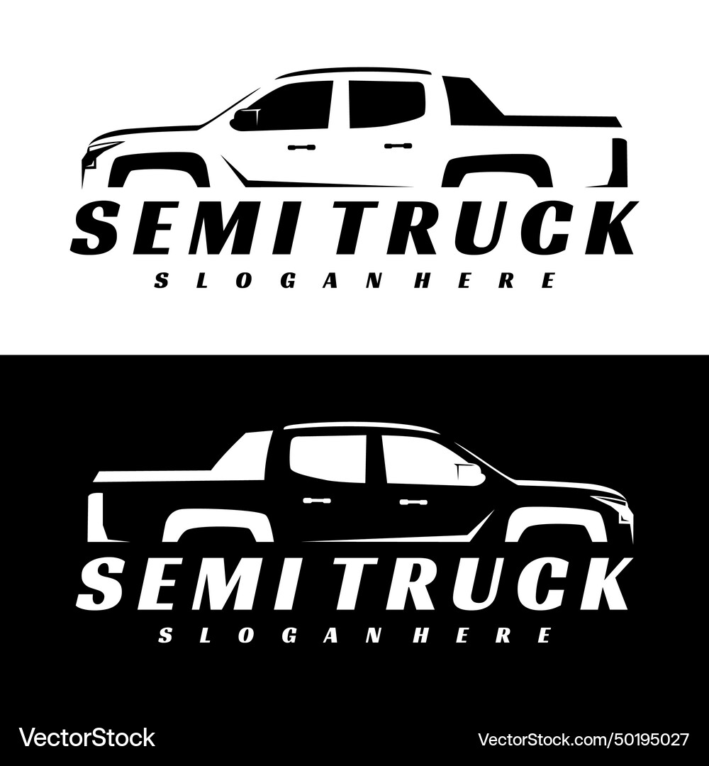 Pick up truck logo design Royalty Free Vector Image