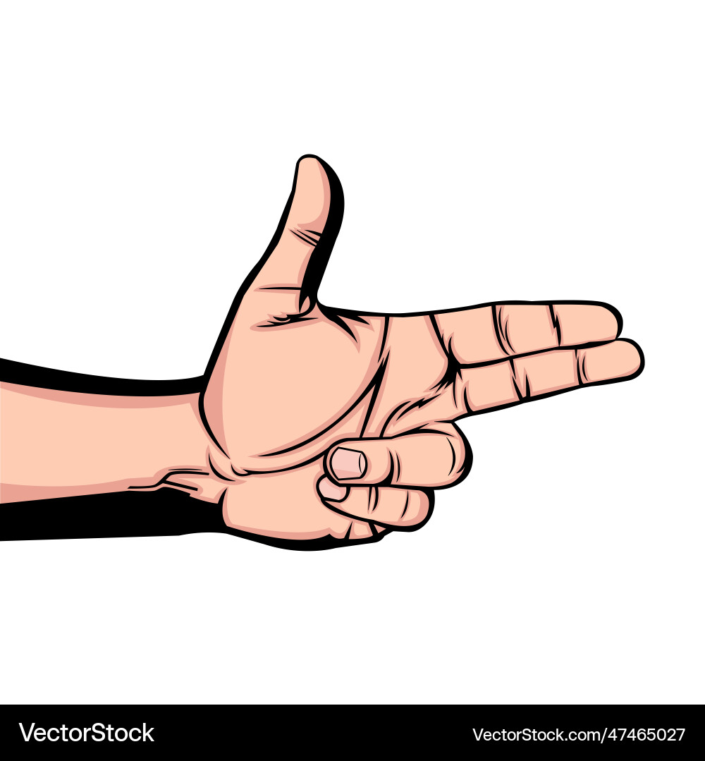 Shooting hand gesture with two fingers Royalty Free Vector