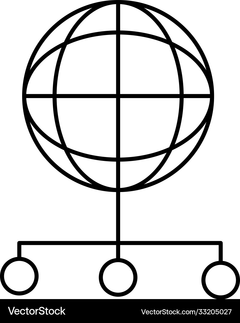 Sphere world planet with network line style icon Vector Image