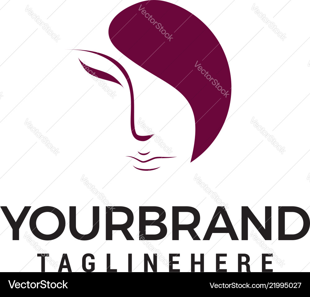 Women face logo on white background Royalty Free Vector