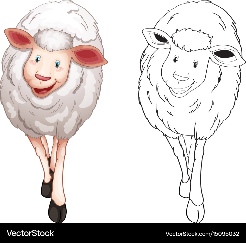 Animal outline for cute sheep Royalty Free Vector Image