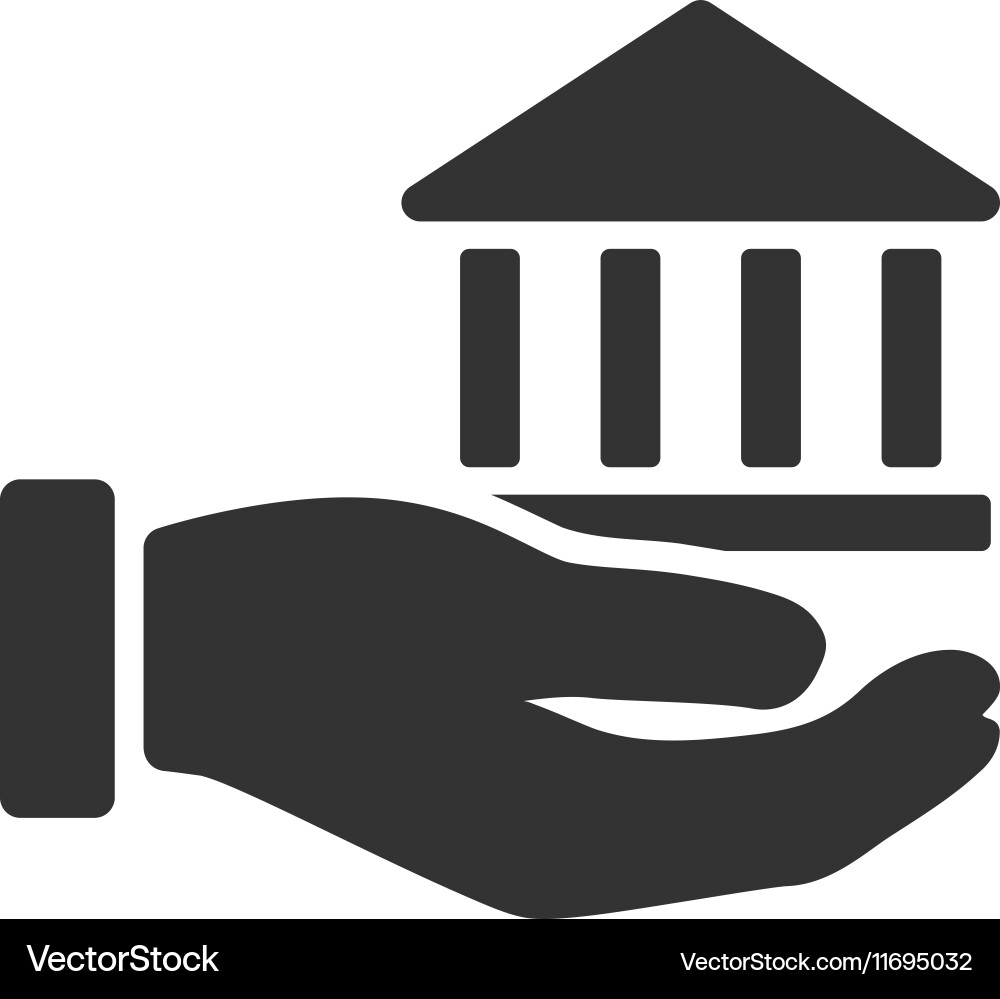 Bank service hand flat icon Royalty Free Vector Image