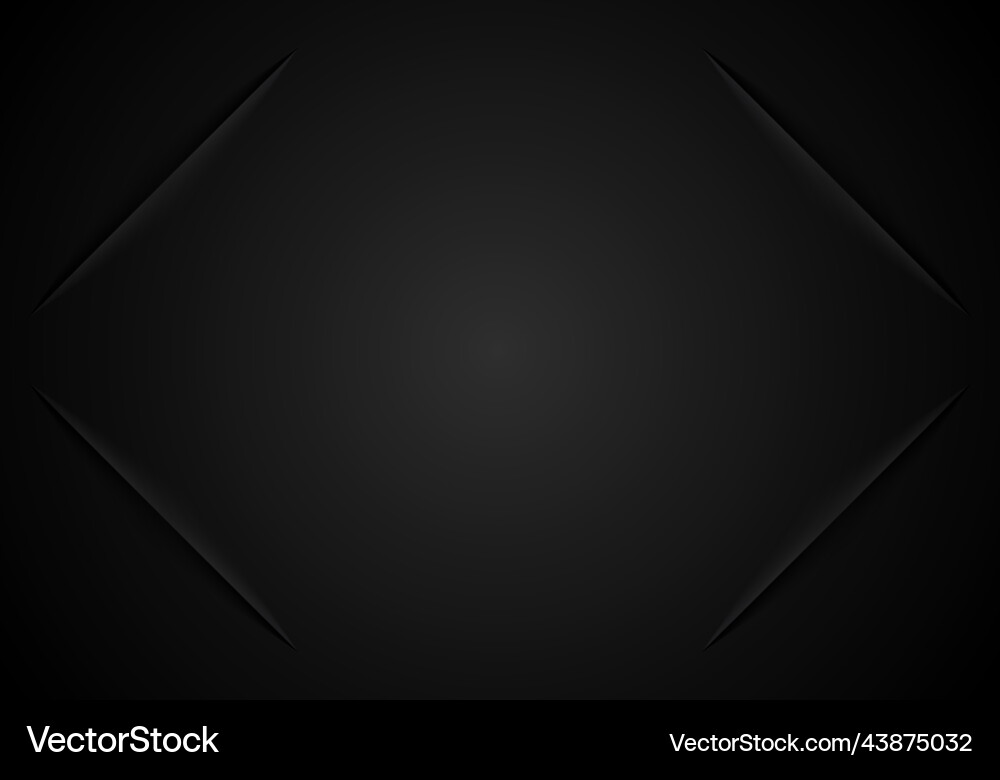 Black paper cut ripped corner on dark background Vector Image
