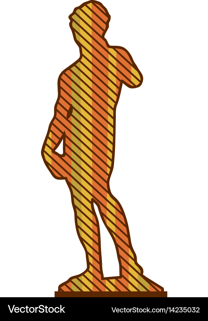 Color silhouette sculpture david made by Vector Image