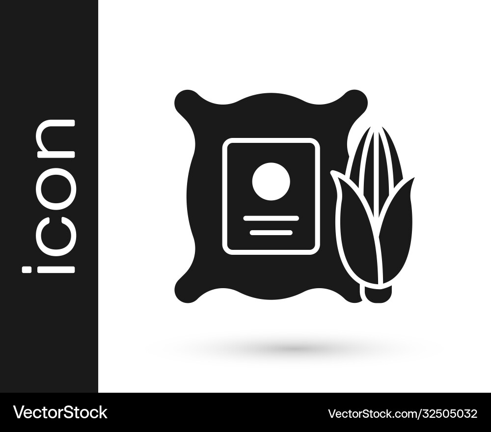 Grey corn in sack icon isolated on white Vector Image