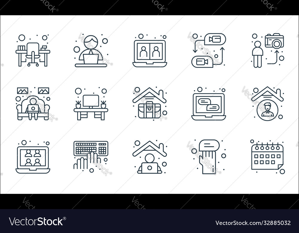 Home line icons linear set quality line set Vector Image