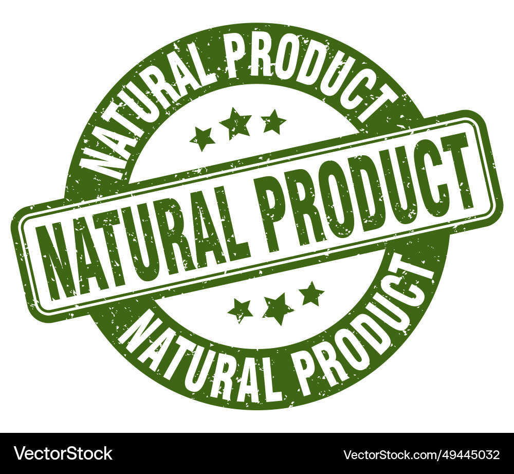 Natural product stamp label round Royalty Free Vector Image