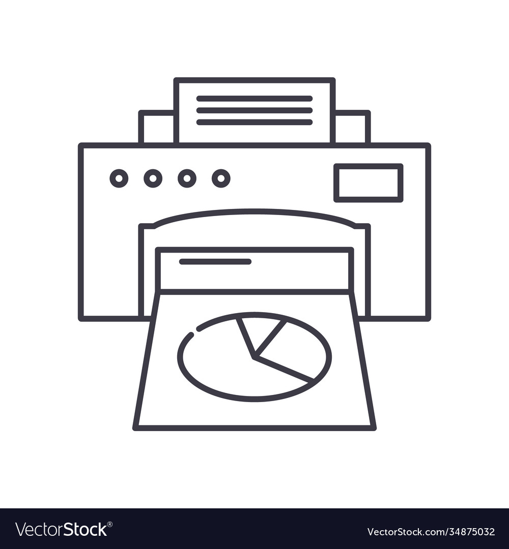 Printer concept icon linear isolated Royalty Free Vector
