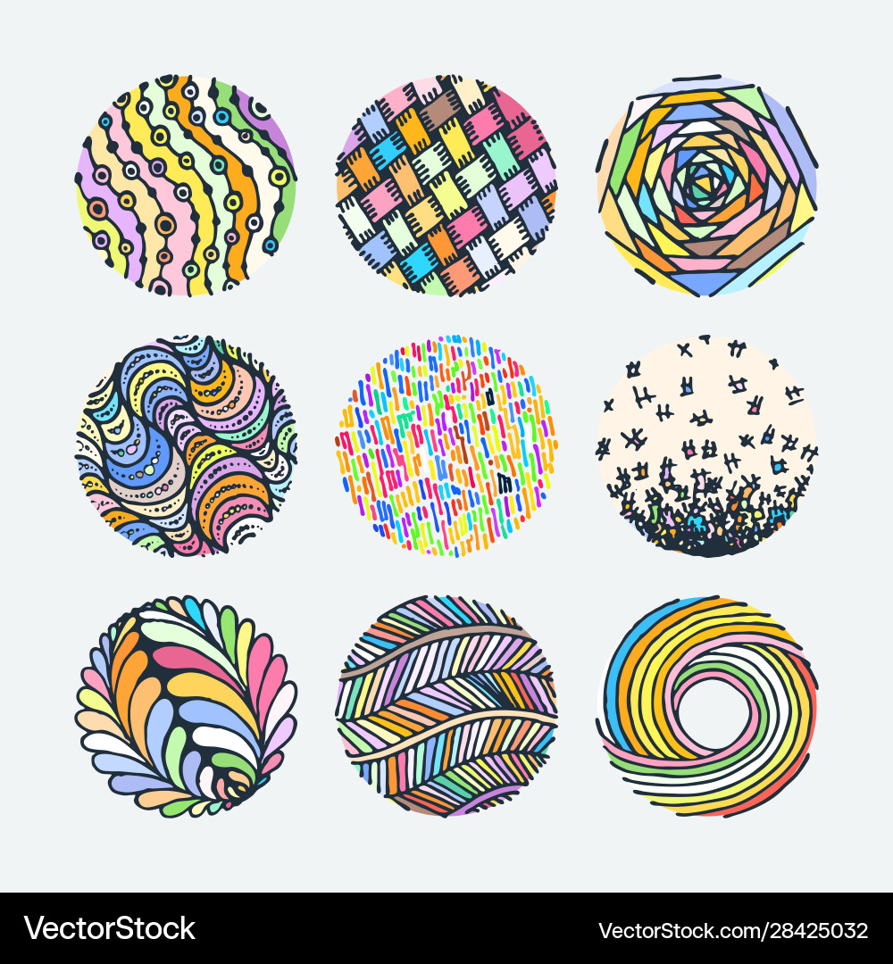 Set colorful grunge halftone drawing textures Vector Image