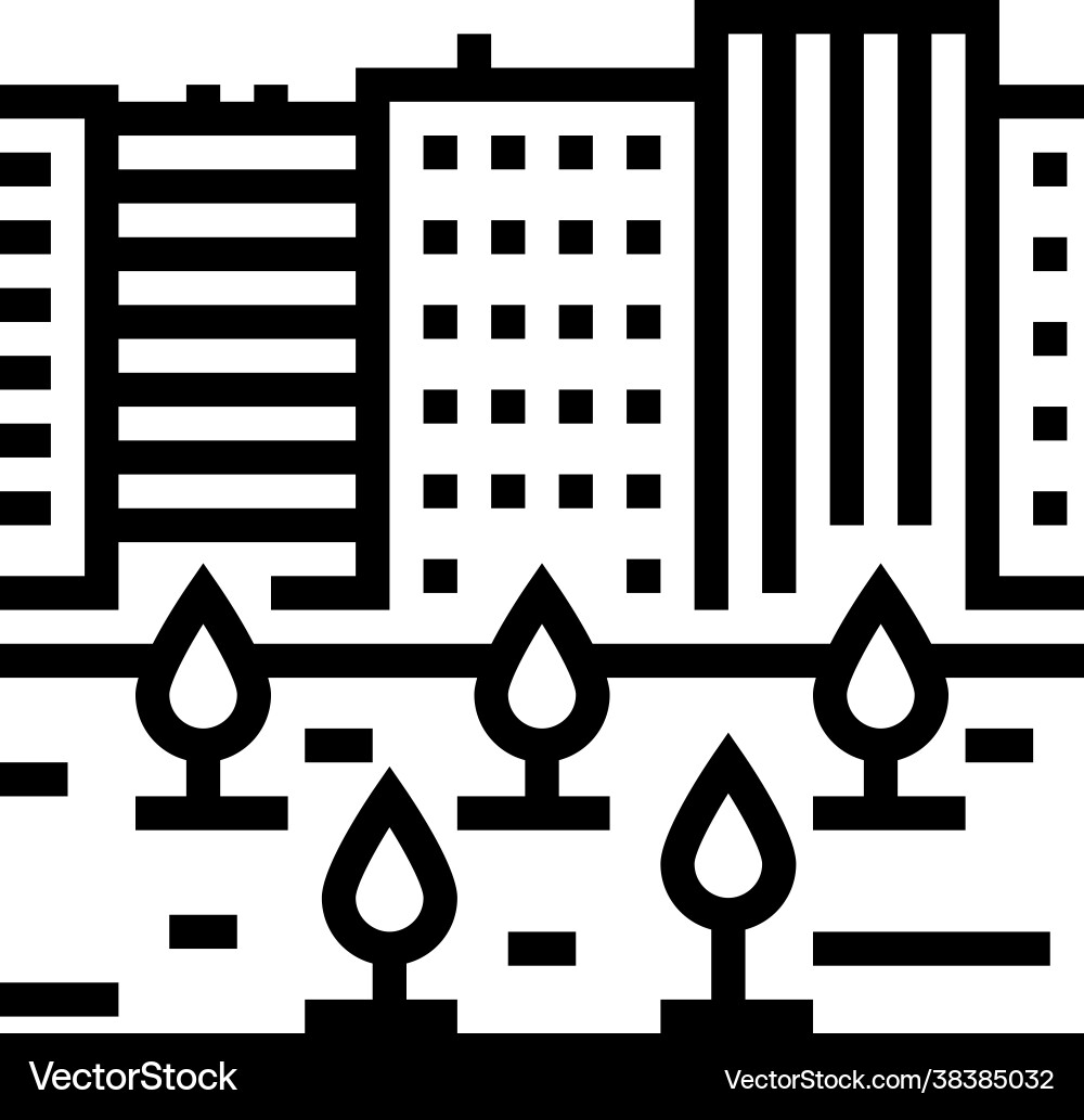 Urban garden line icon Royalty Free Vector Image