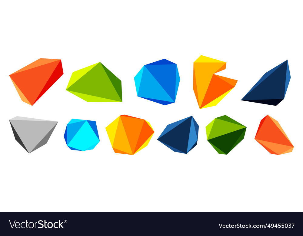 3d low poly triangle design elements Royalty Free Vector