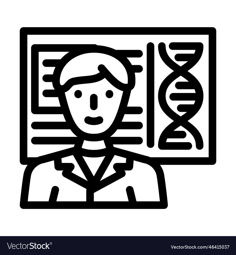 Biomedical engineer worker line icon Royalty Free Vector Biomedical engineer worker line icon Royalty Free Vector