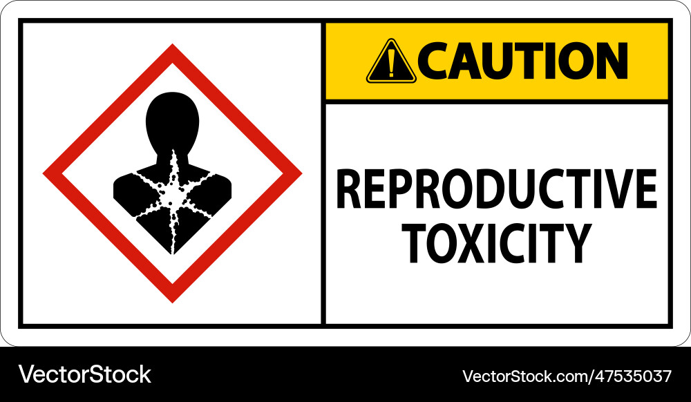 Caution reproductive toxicity ghs sign on white Vector Image