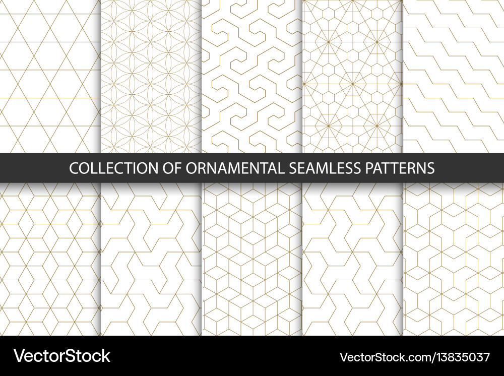 Collection of seamless ornamental patterns Vector Image