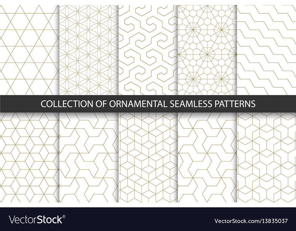 Collection Of Seamless Ornametal Patterns Vector Image