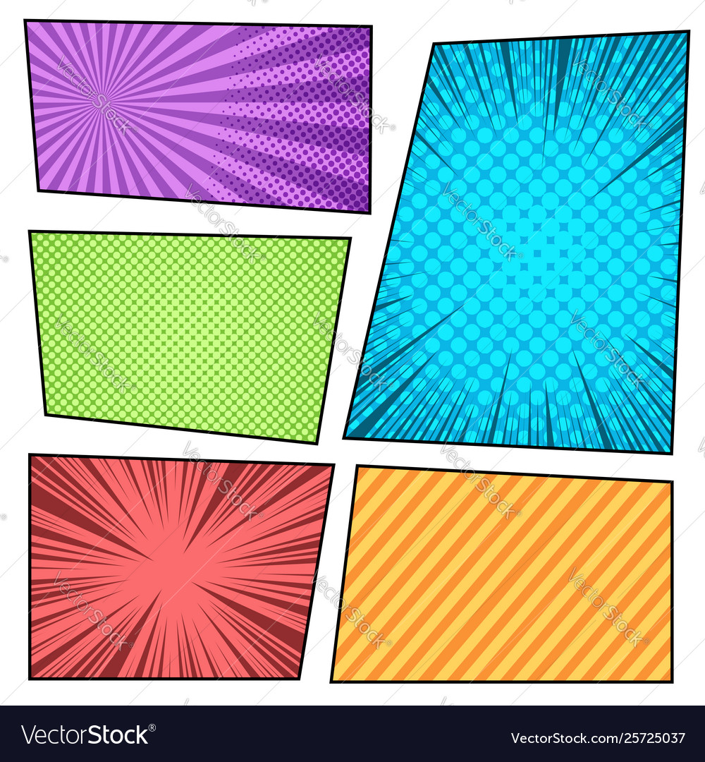 Comic colorful frames composition Royalty Free Vector Image