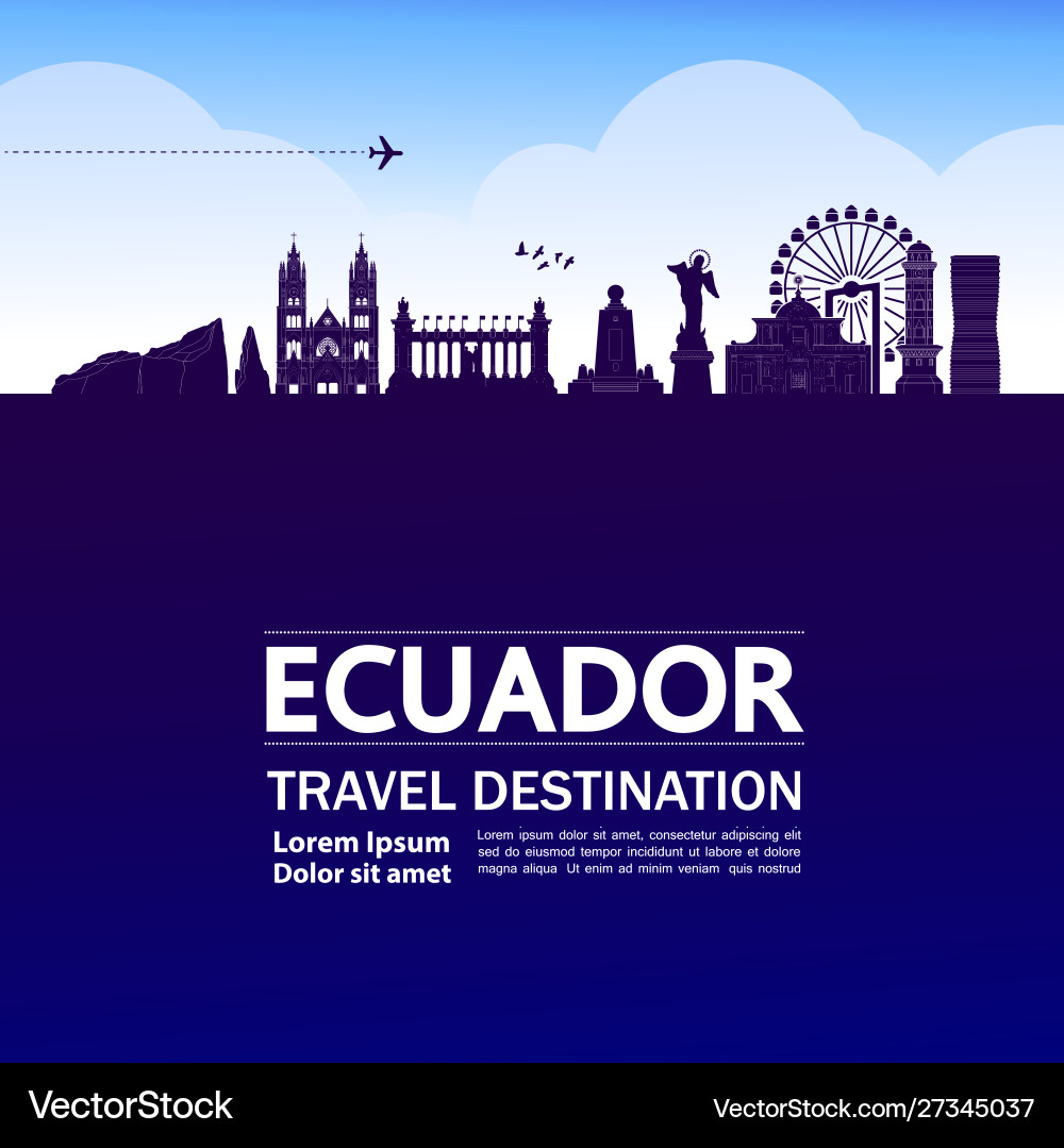 Ecuador travel destination Royalty Free Vector Image