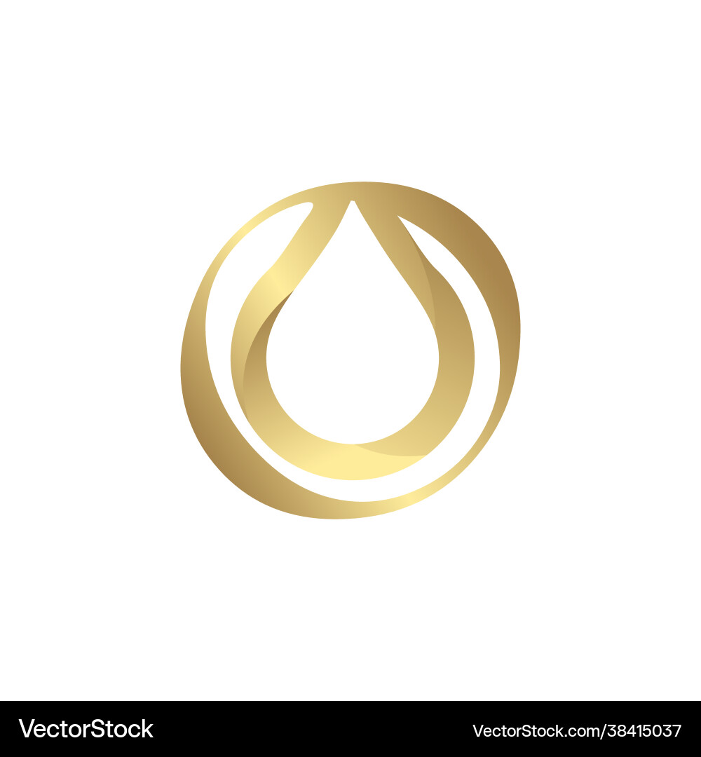 Elegant drop water gold logo Royalty Free Vector Image