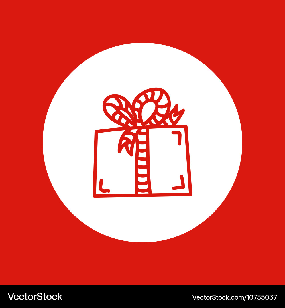 Hand drawn christmas icon red line isolated Vector Image