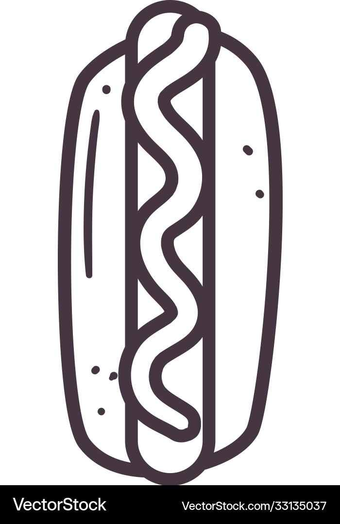 Hot dog line style icon design Royalty Free Vector Image