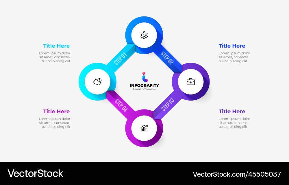 Infographic cycle diagram with 4 options Vector Image