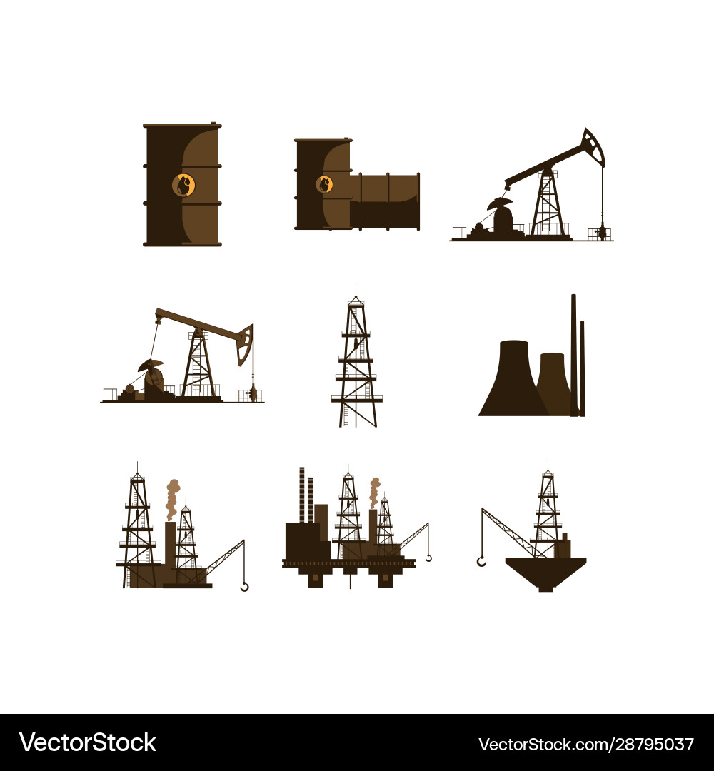 Isolated oil industry icon set design Royalty Free Vector