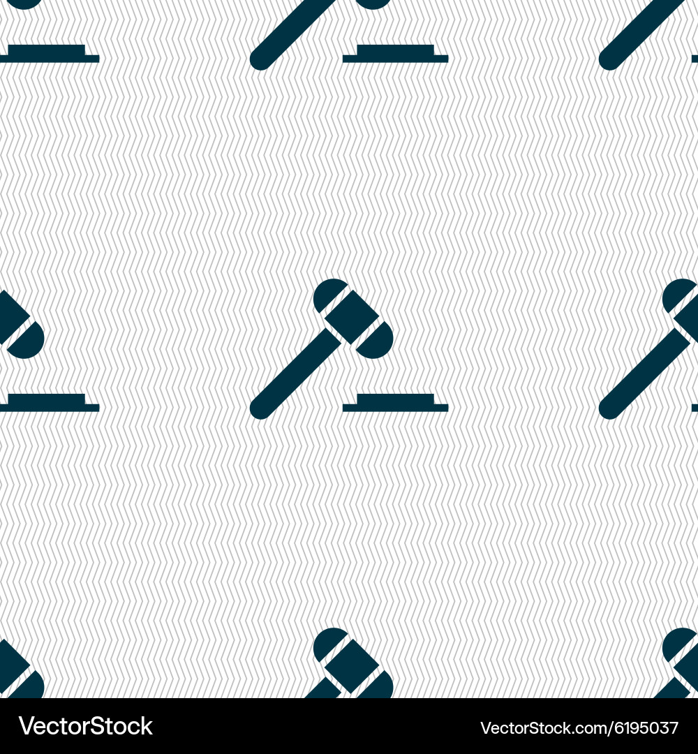 Judge hammer icon seamless abstract background Vector Image