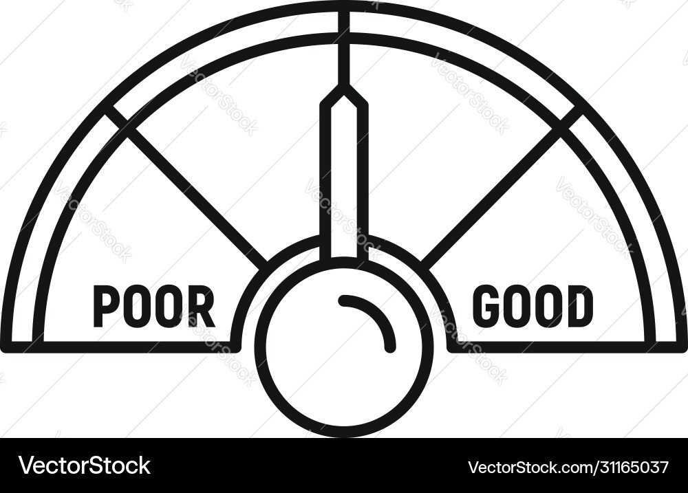 Medium credit score icon outline style Royalty Free Vector