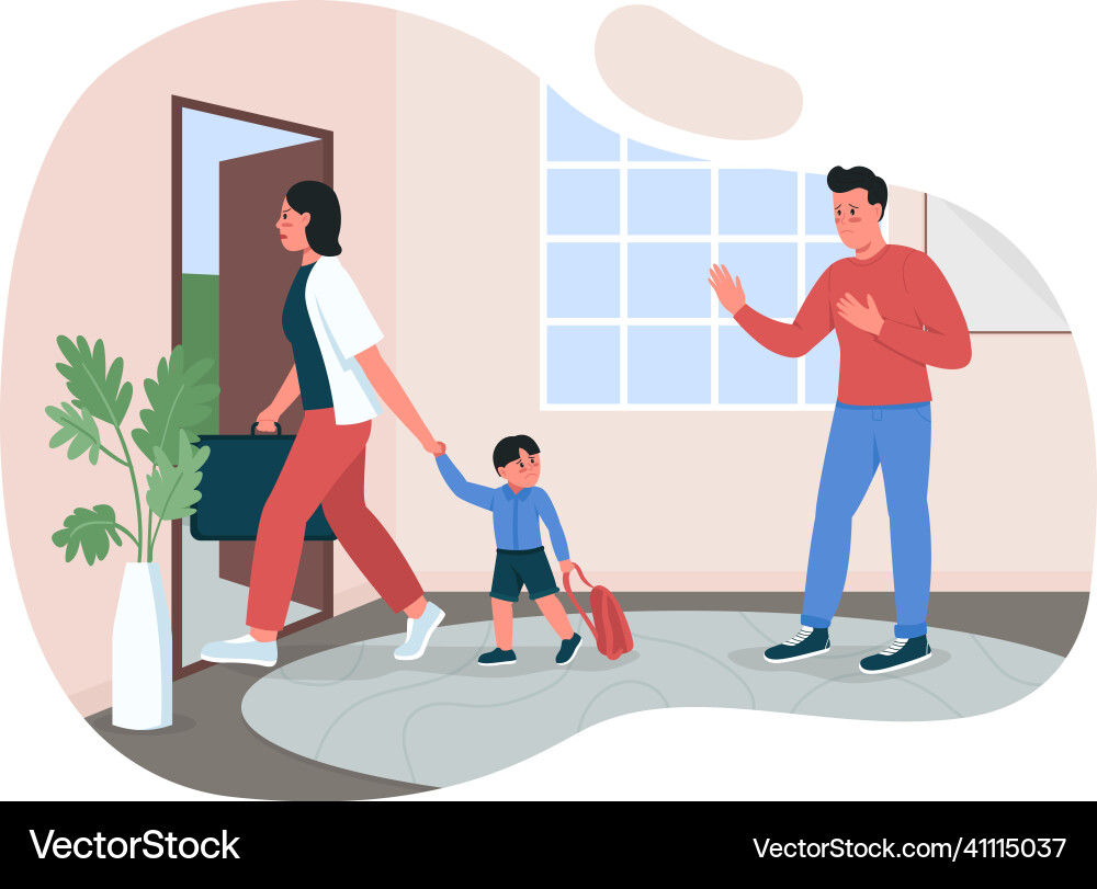Parents divorce 2d web banner poster Royalty Free Vector