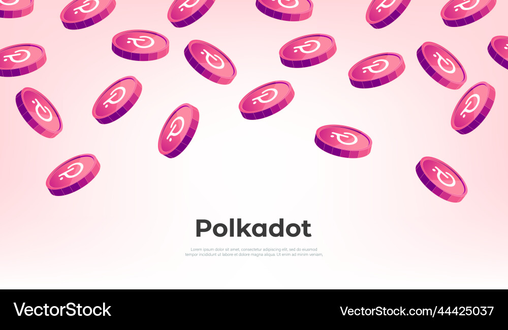 Polkadot dot coin falling from the sky dot Vector Image