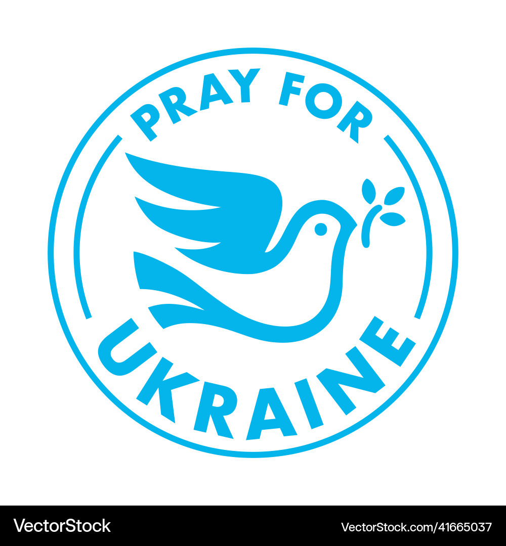 Pray for ukraine dove symbol Royalty Free Vector Image