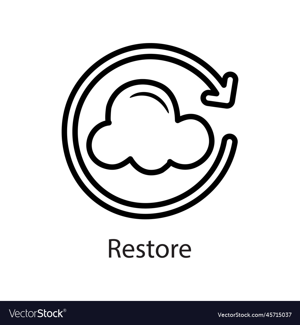 Restore outline icon design data sym Royalty Free Vector Restore outline icon design data sym Royalty Free Vector