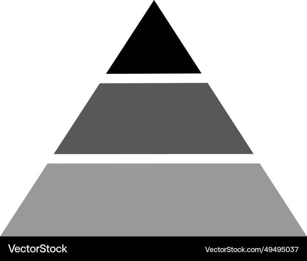 Three level pyramid colorful icon divided and cut Vector Image