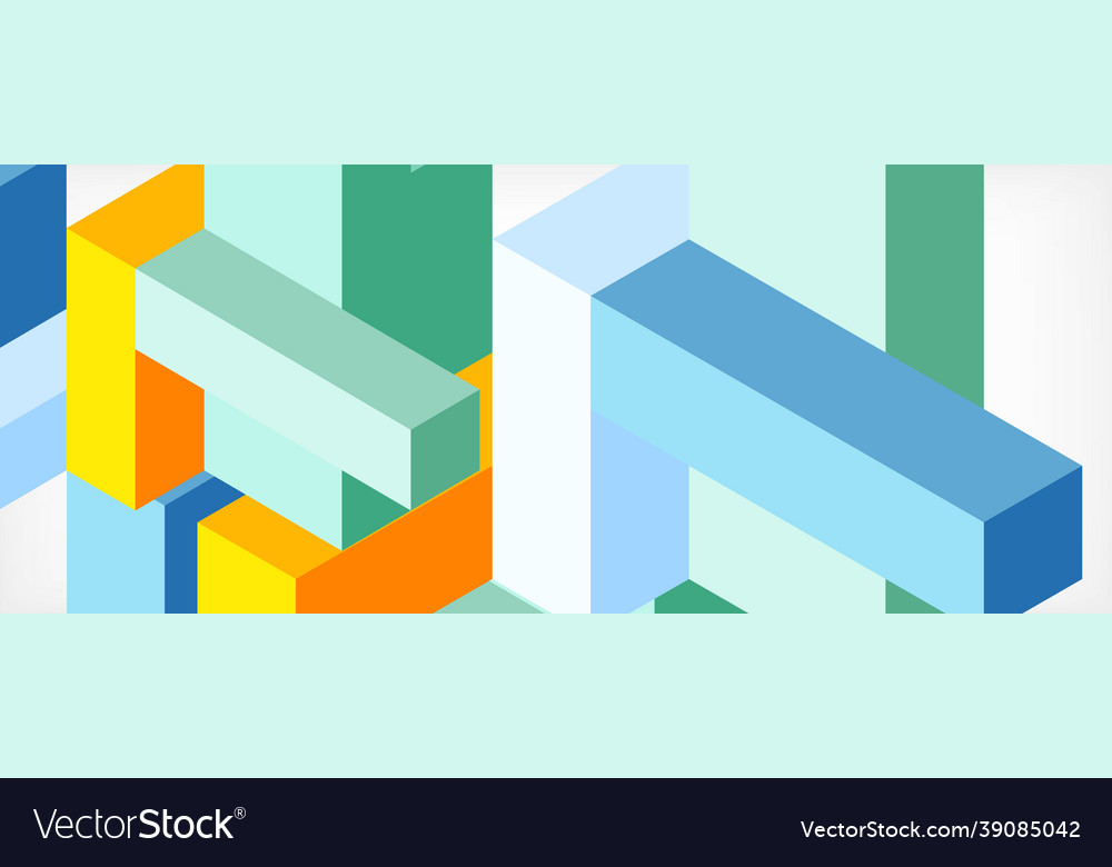 Abstract background 3d cubes cubic elements Vector Image