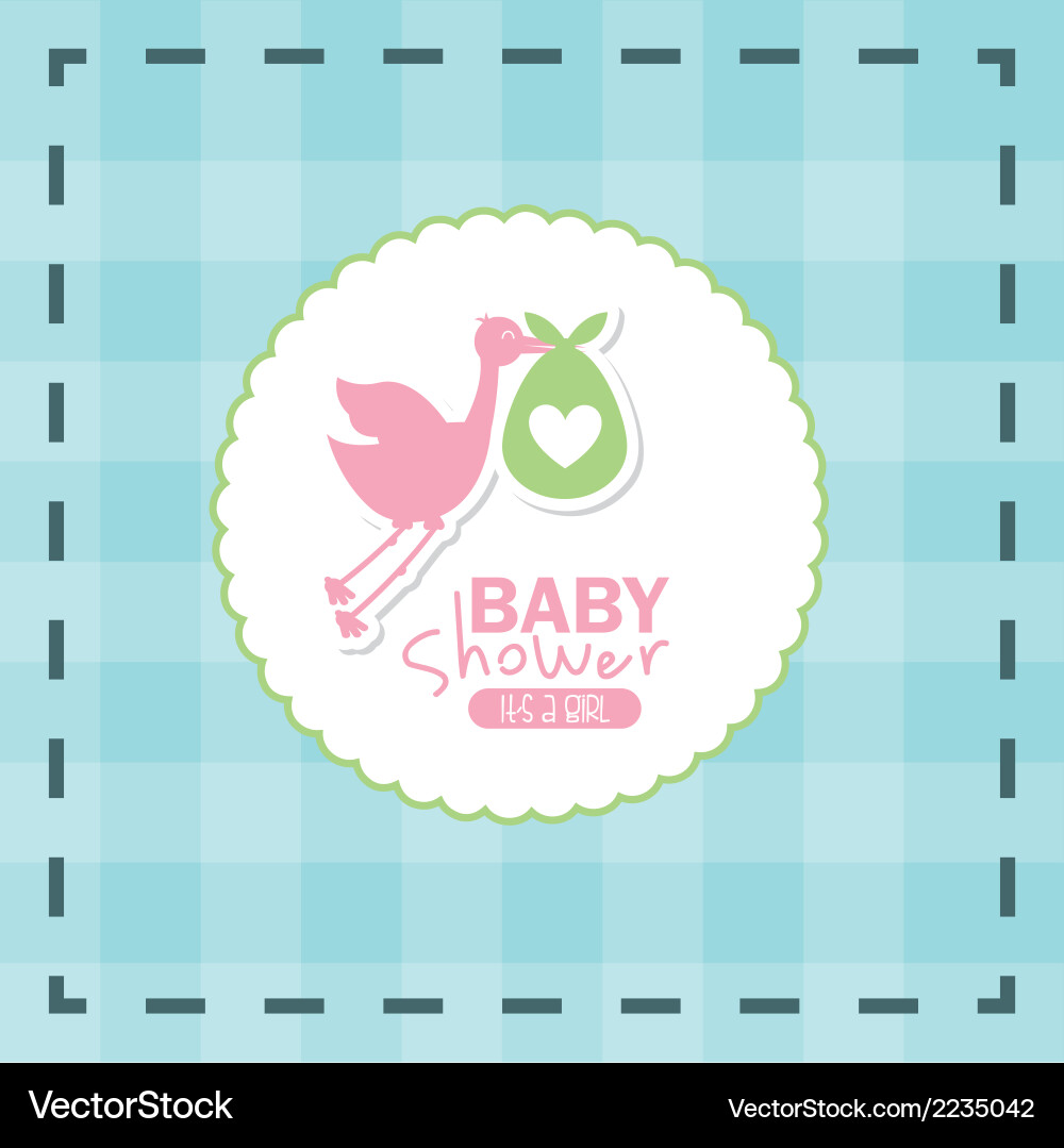 Baby shower design over grid background Royalty Free Vector