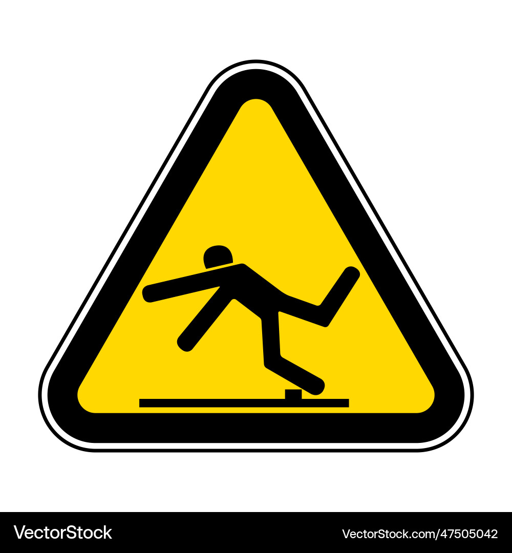 Beware trip hazard symbol isolate on white Vector Image
