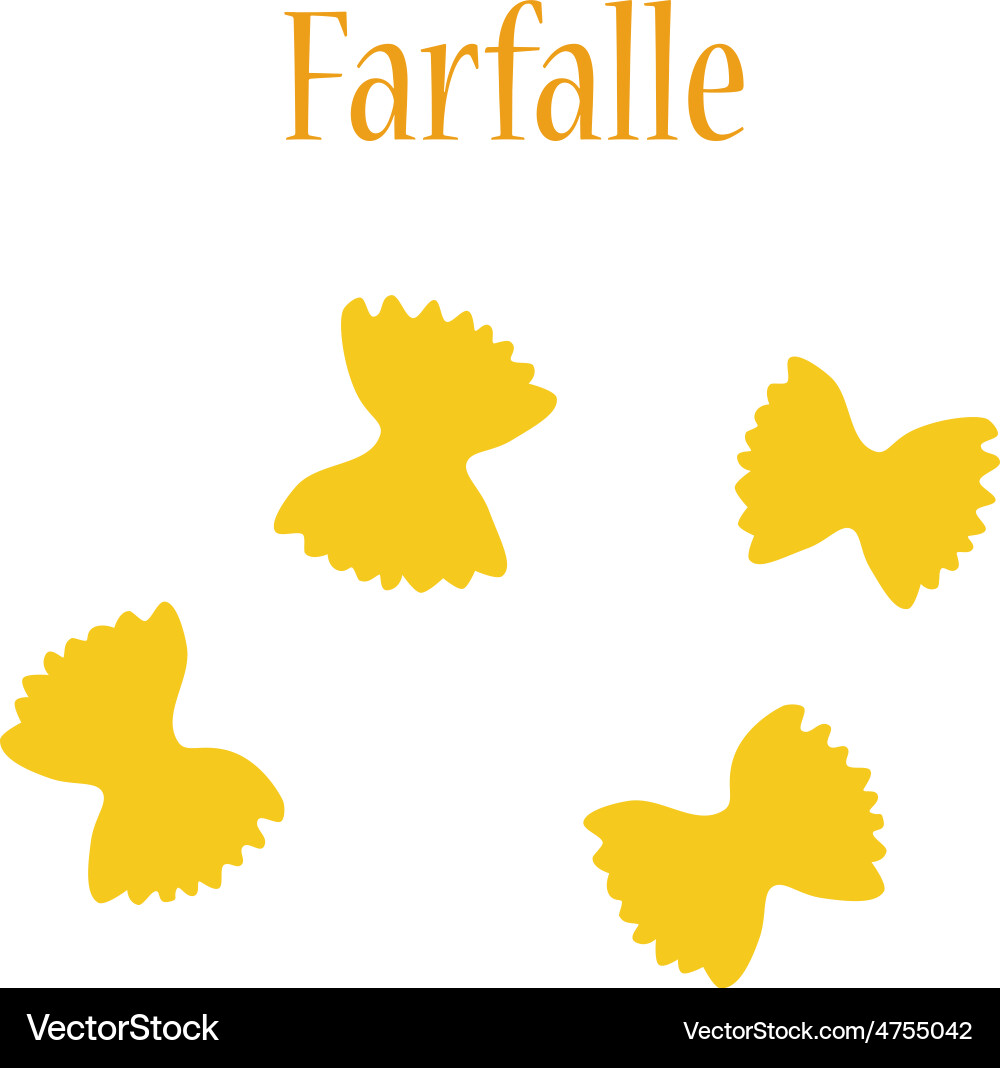 Farfalle pasta Royalty Free Vector Image - VectorStock