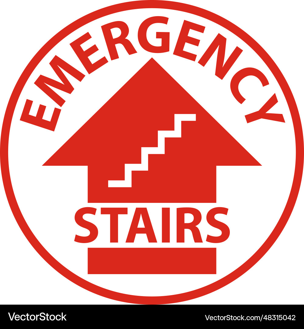 Floor sign emergency stairs Royalty Free Vector Image