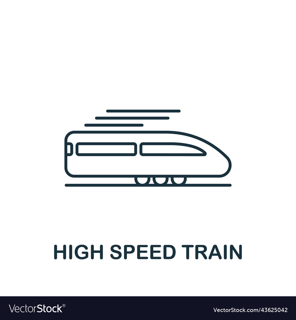High speed train icon monochrome simple line Vector Image