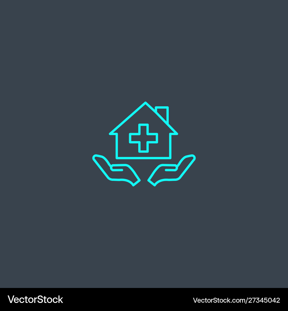 Home care concept blue line icon simple thin Vector Image